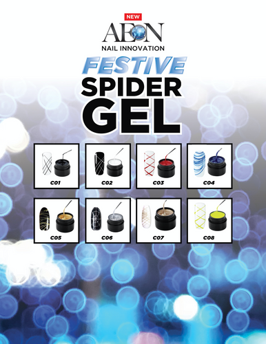 Aeon Spider Gel Festive Collection ( Set of 8 ) + Free 3 Design Brushes ...