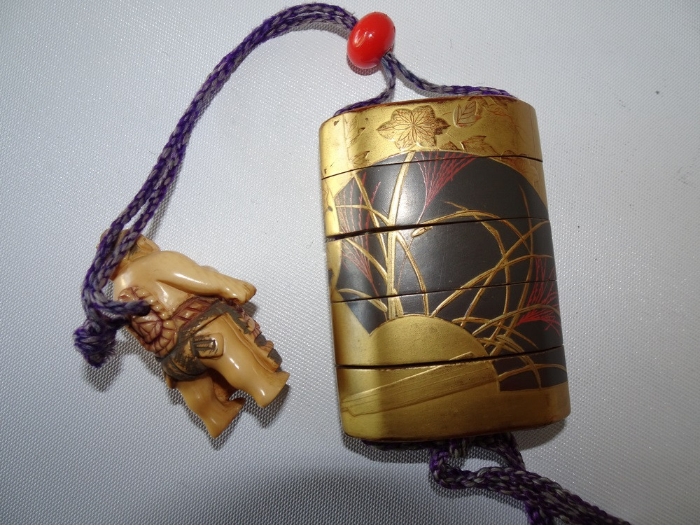 Rare 19th Century Japanese Four Case Inro Signed