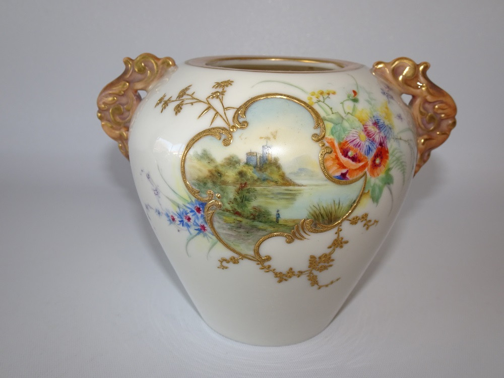 Rare Locke and Co Worcester Hand Painted Vase