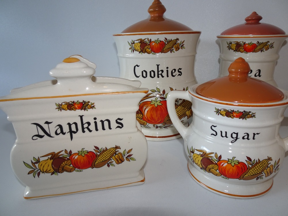 Retro Japanese Set of 6 Cannisters