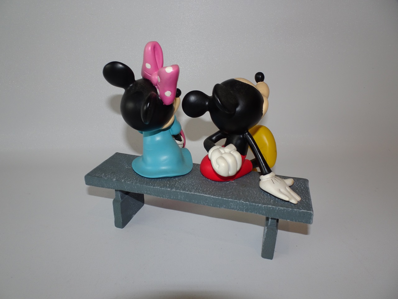 Disney Mickey and Minnie Mouse on Bench