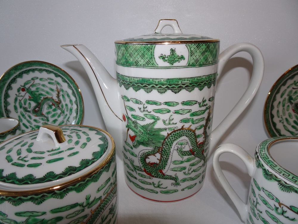 Chinese Hand Decorated Coffee Set 15 Piece