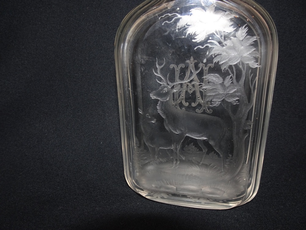 Antique Glass Liquor Flask