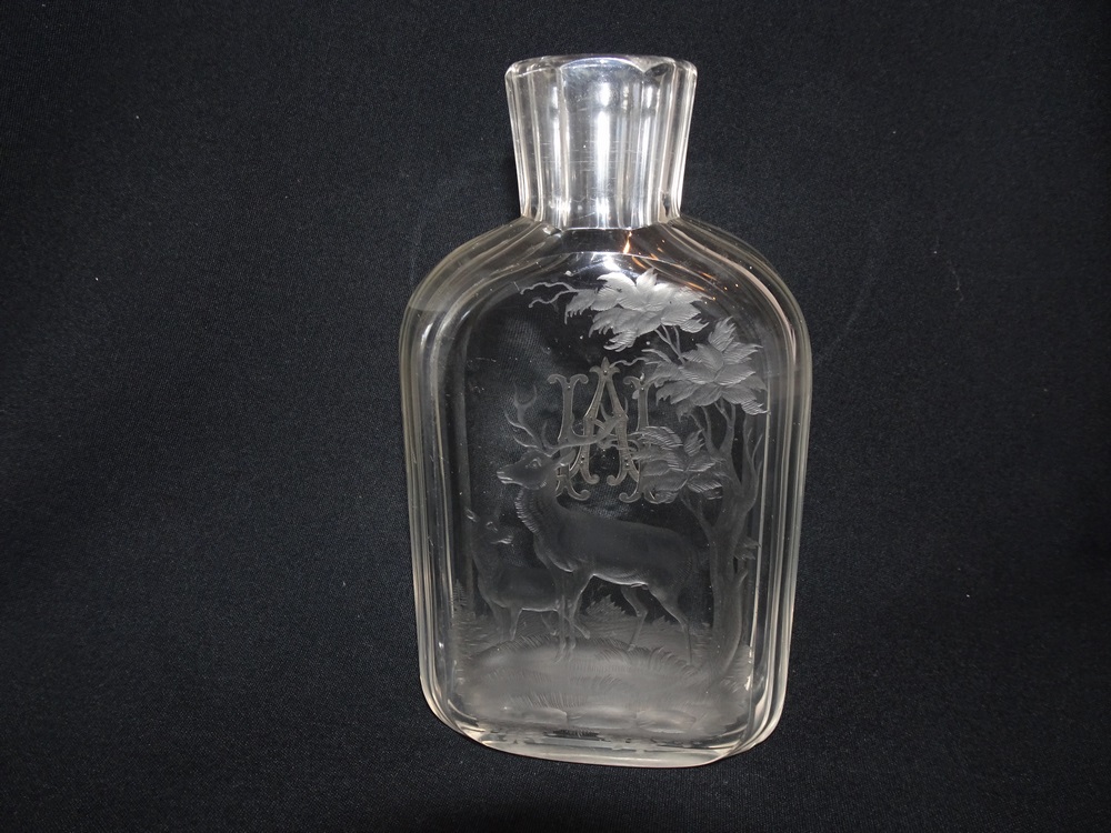 Antique Glass Liquor Flask