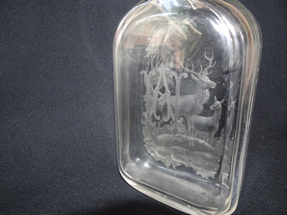 Antique Glass Liquor Flask