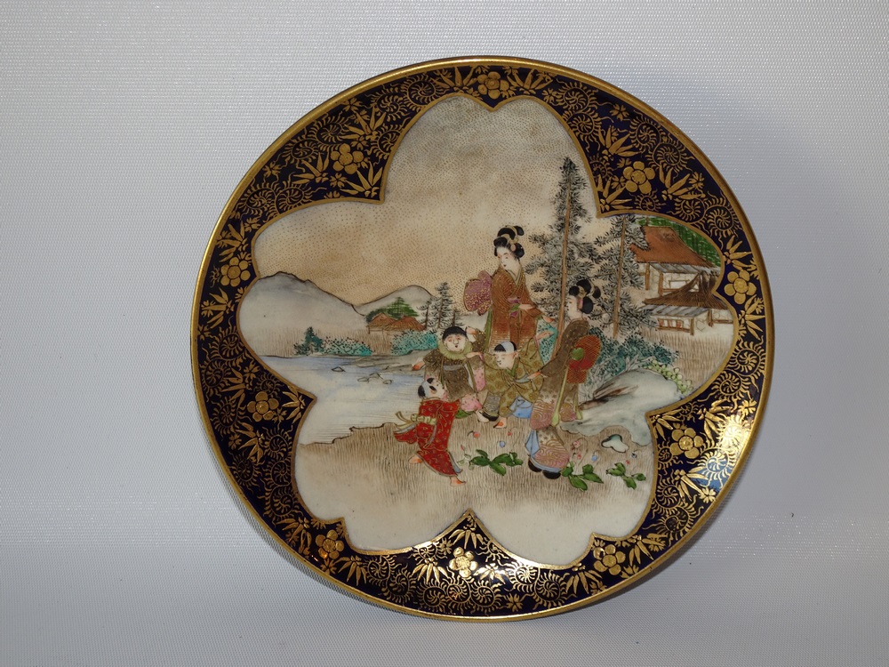 Japanese Meiji Period Dozan Satsuma Small Plate