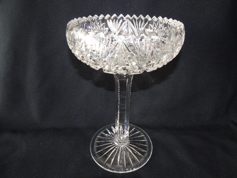 American Brilliant Period Cut Crystal Compote