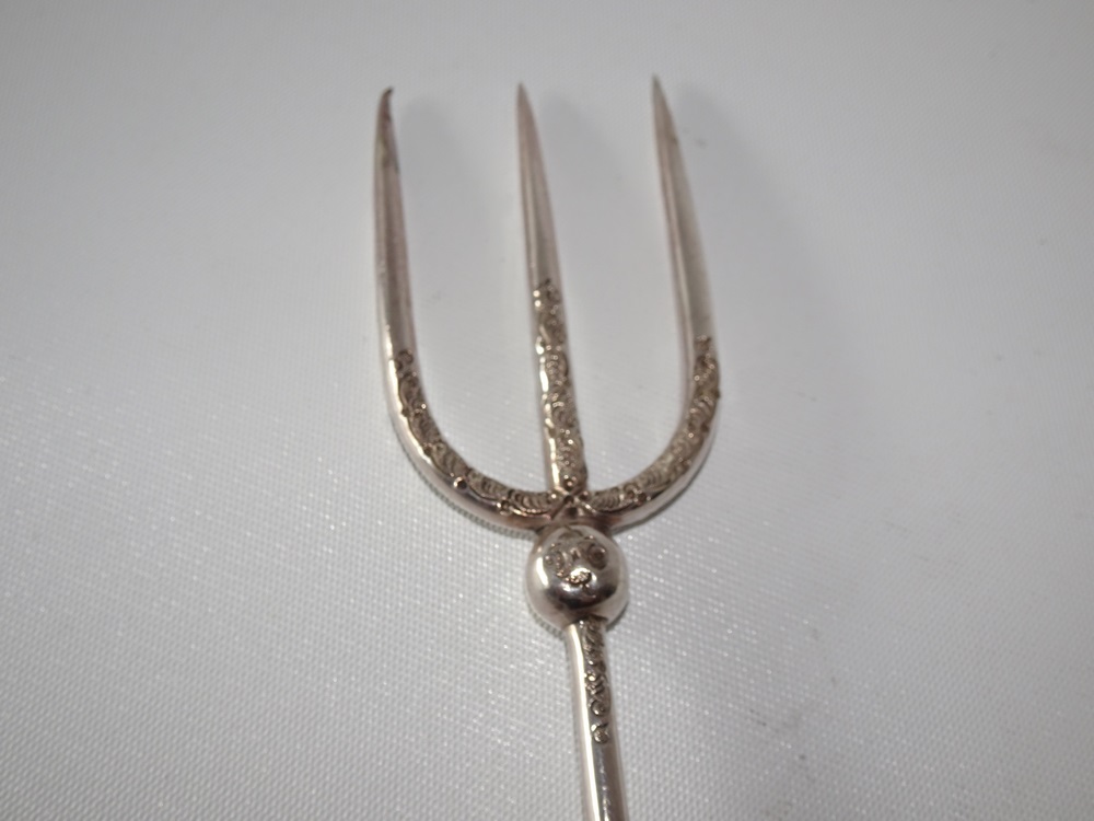 Victorian Sterling Silver Triton Bread Fork