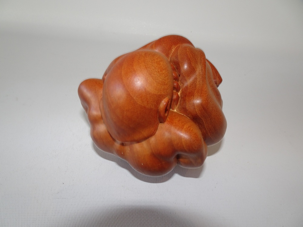 Vintage Carved Wooden Weeping Buddha