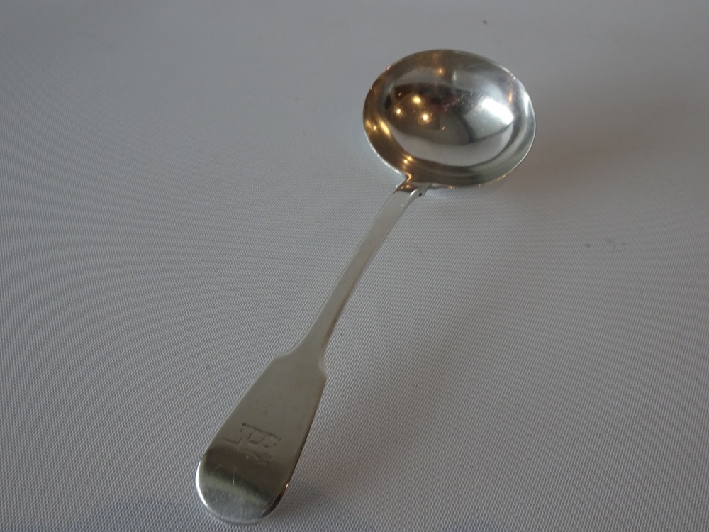 London 1827 William Chawner Sterling Silver Sauce Ladle – Fiddle ...