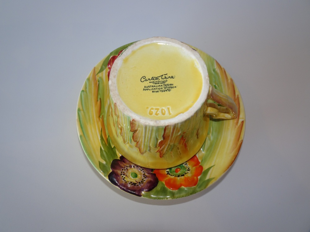 Carlton Ware Anemone Pattern Trio – Circa 1930s