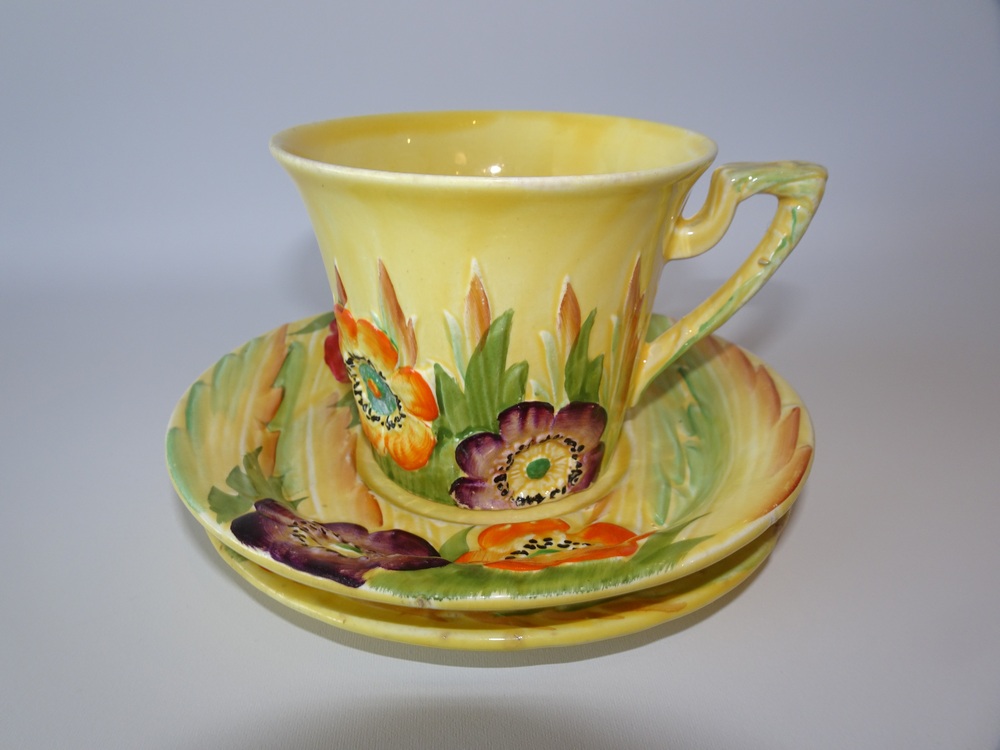 Carlton Ware Anemone Pattern Trio – Circa 1930s