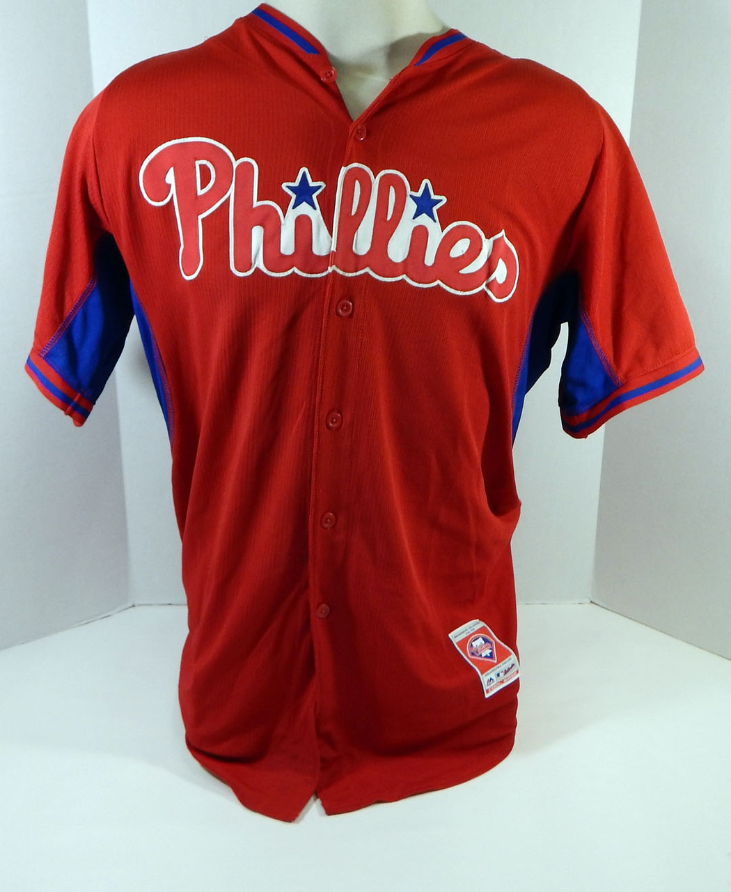 2014-15 Philadelphia Phillies Jake Sweaney #4 Game Used Red Jersey ST ...