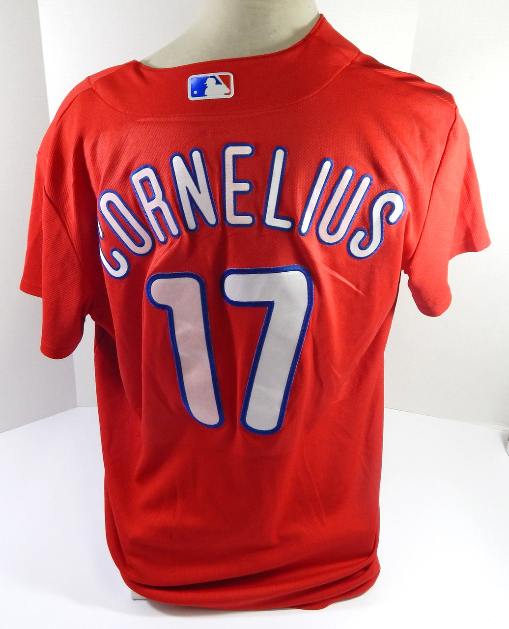 Philadelphia Phillies Chris Cornelius #17 Game Used Red Jersey Ext ST ...