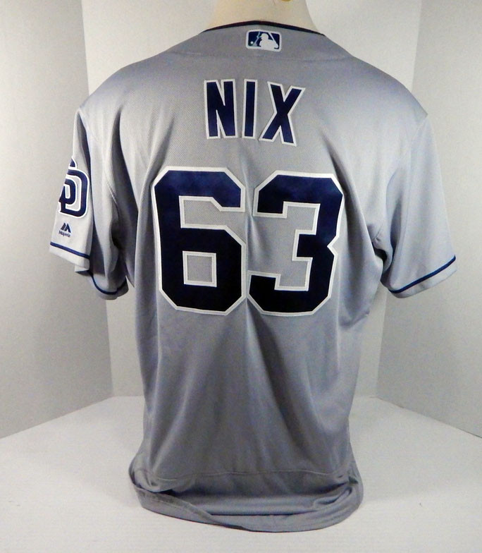 2018 San Diego Padres Jacob Nix #63 Game Issued Grey Jersey Rookie Year ...