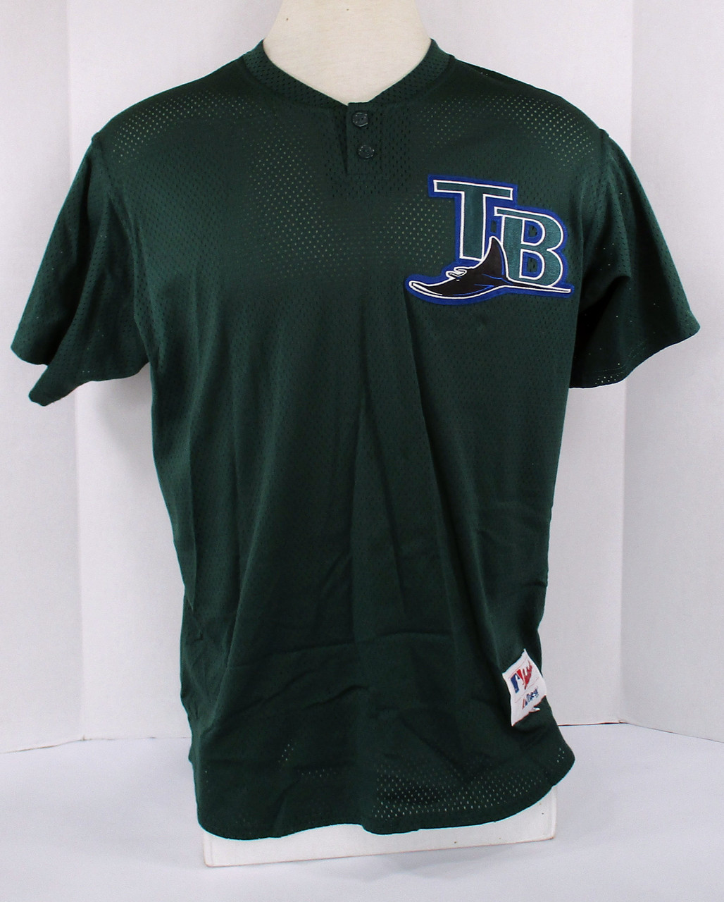 2001-02 Tampa Bay Devil Rays Jace Brewer #66 Game Issued Green Jersey ...