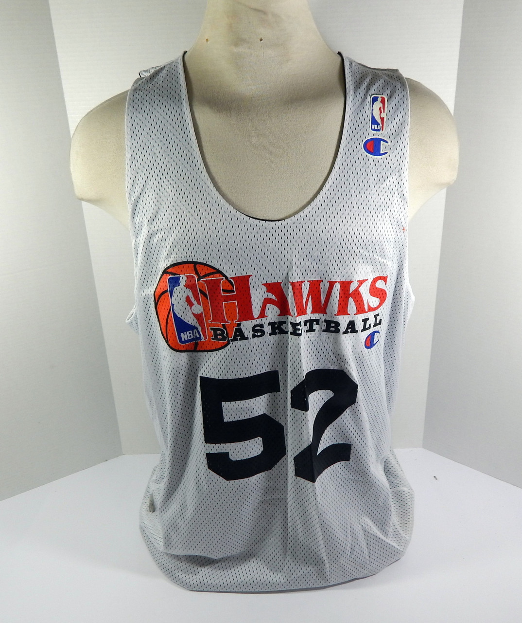 1990s Atlanta Hawks #52 Game Issued Black White Practice Reversible ...