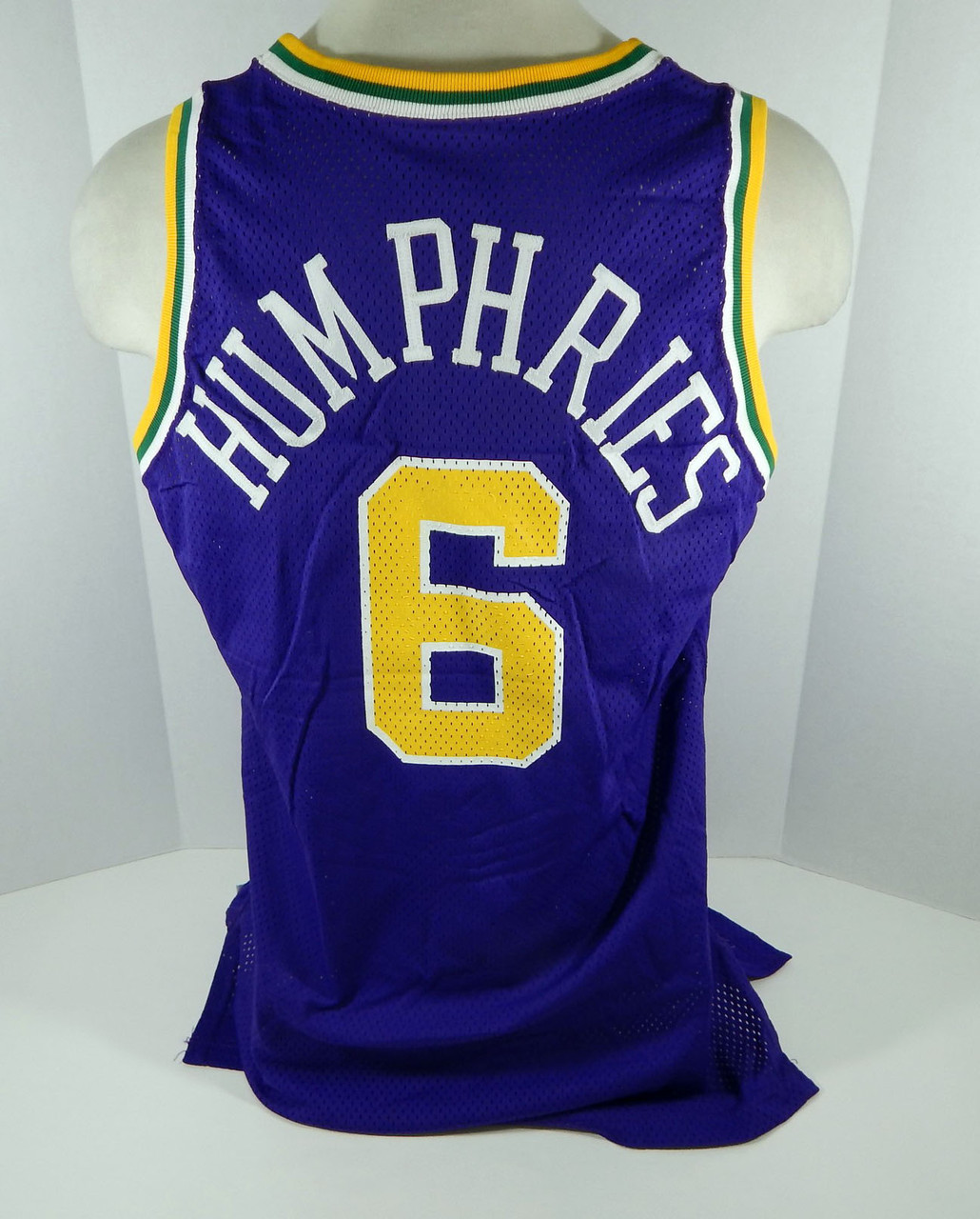 1994-95 Utah Jazz Jay Humphries #6 Game Issued Purple Jersey 44 DP07798