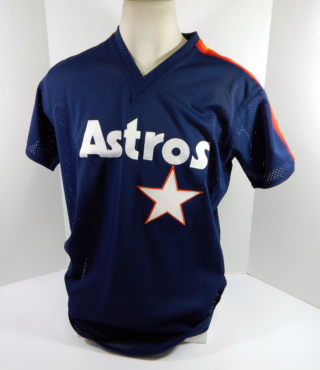 1986-93 Houston Astros Blank # Game Issued Navy Jersey Spring Training ...