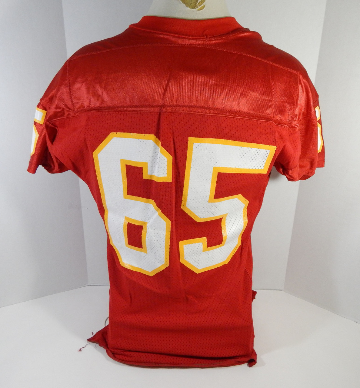 1992 Kansas City Chiefs #65 Game Issued Red Jersey DP17343