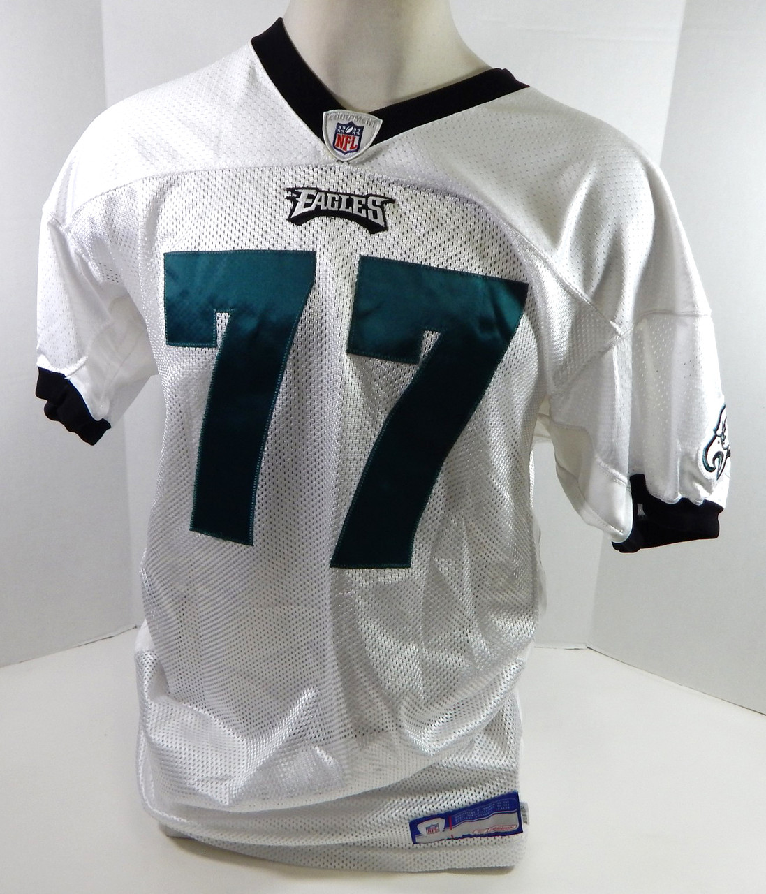 2005 Philadelphia Eagles #77 Game Used White Practice Jersey Name Plate ...