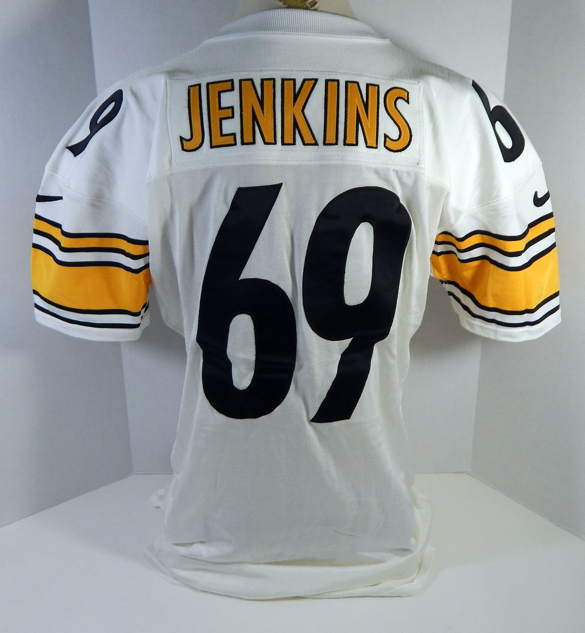 1999 Pittsburgh Steelers Jenkins #69 Game Issued White Jersey 50 DP21144