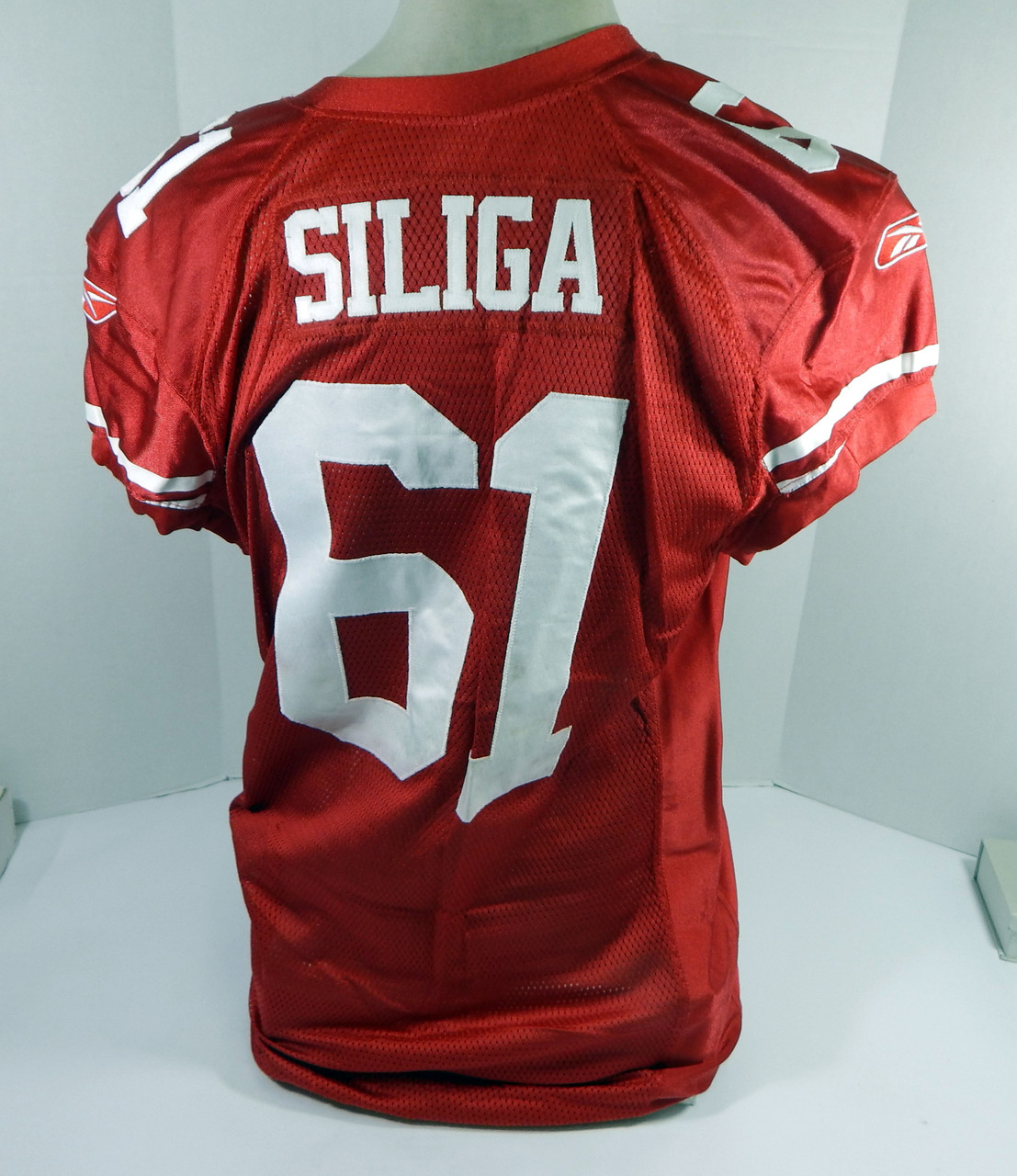 2009 San Francisco 49ers Sealver Siliga #61 Game Issued Red Jersey 48 ...