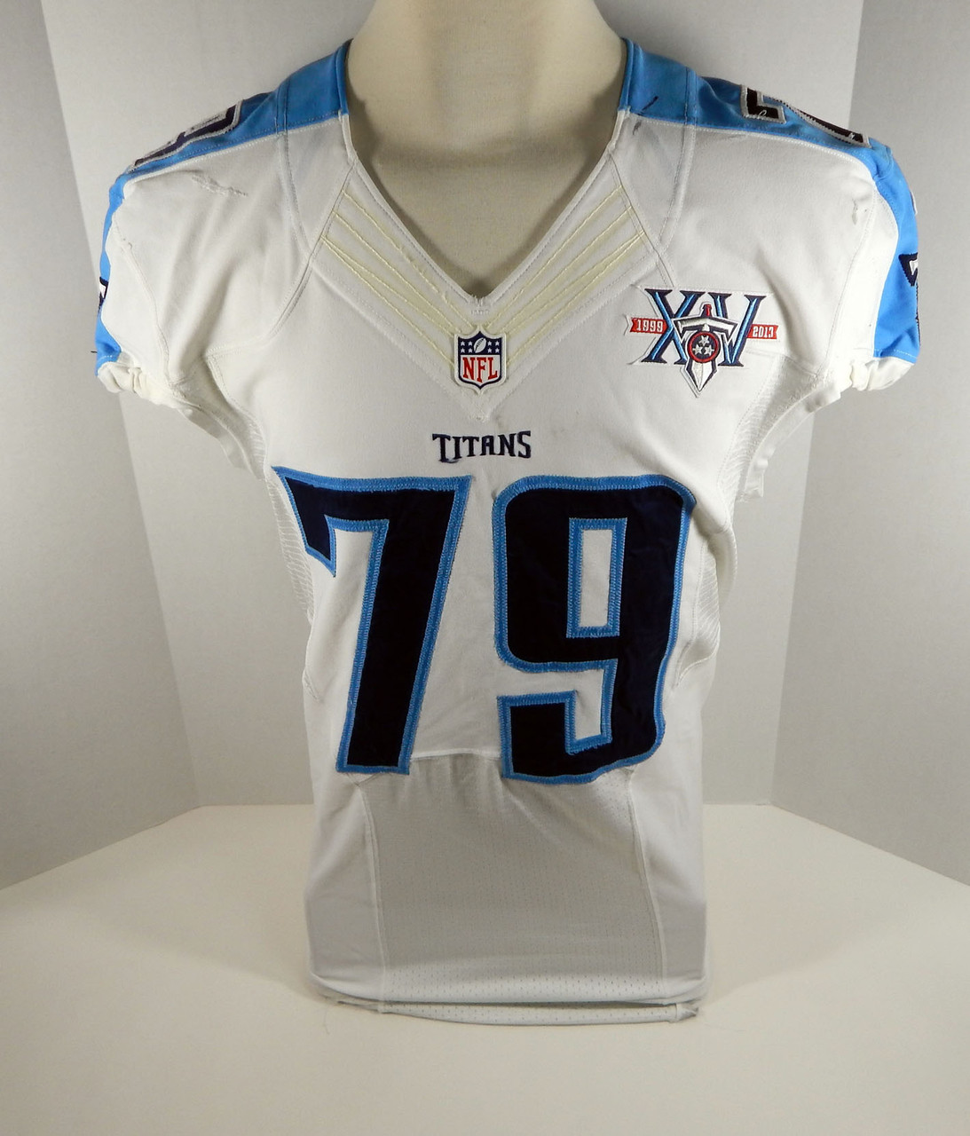 2012 Tennessee Titans #79 Game Issued White Jersey 15 Years Patch