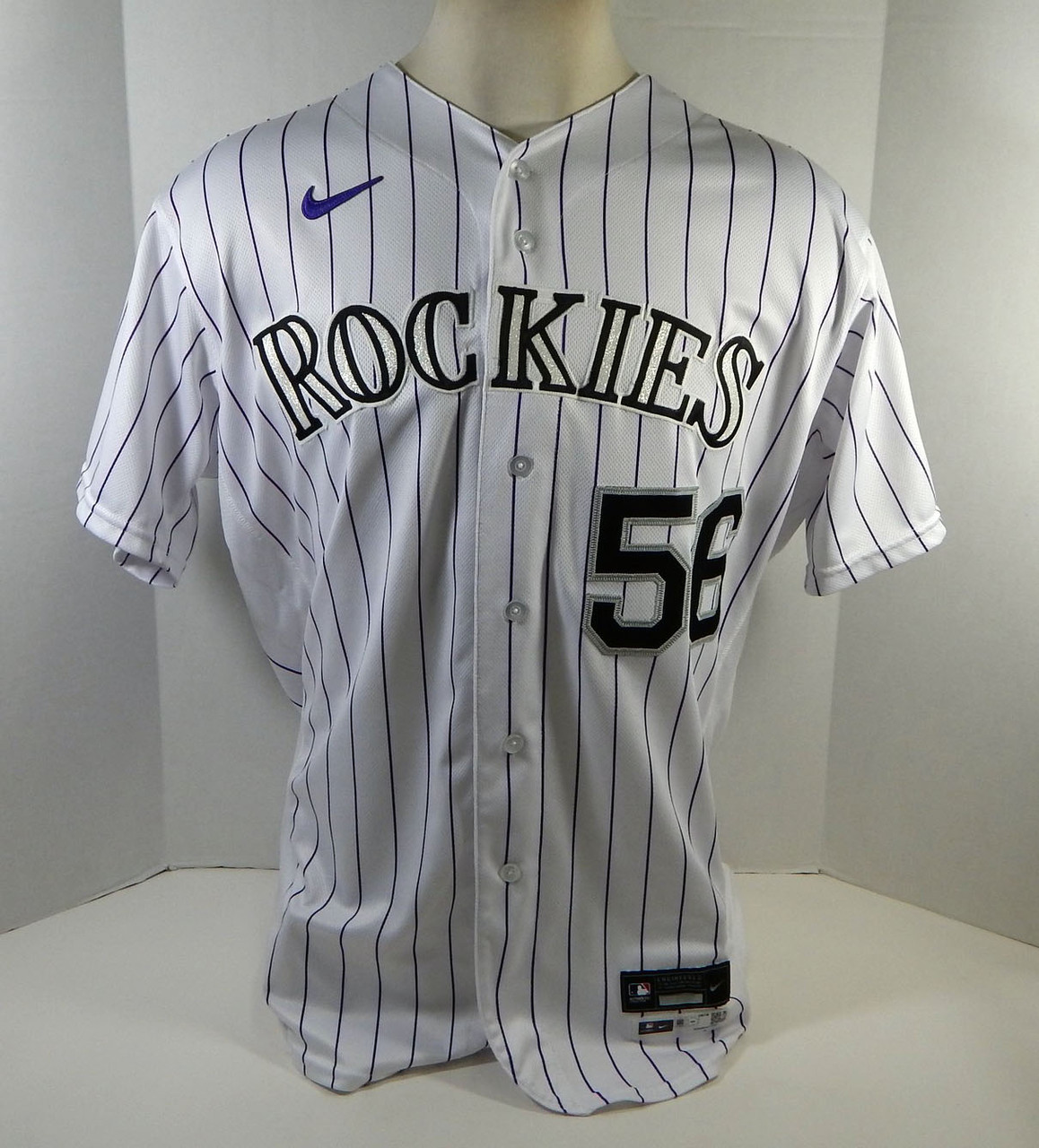 2020 Colorado Rockies Austin Goudeau #56 Game Issued Pos Used White ...