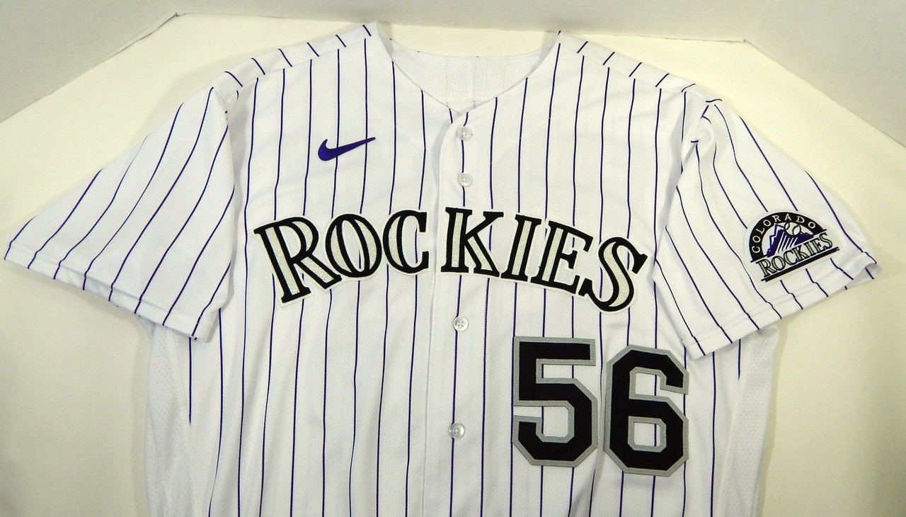 2020 Colorado Rockies Austin Goudeau #56 Game Issued Pos Used White ...
