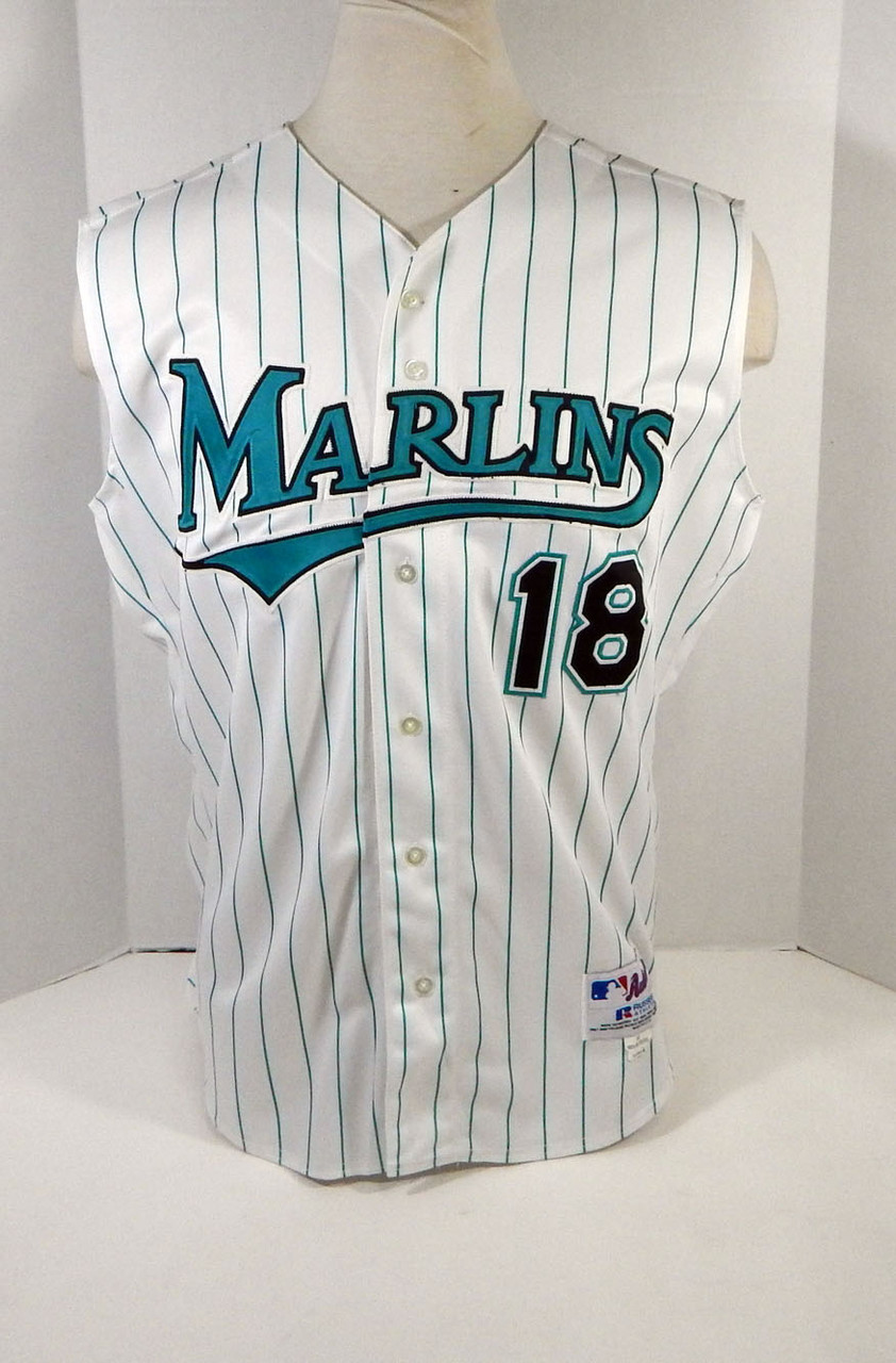 2000 Florida Marlins Mark Smith #18 Game Issued White Jersey Vest 50 ...