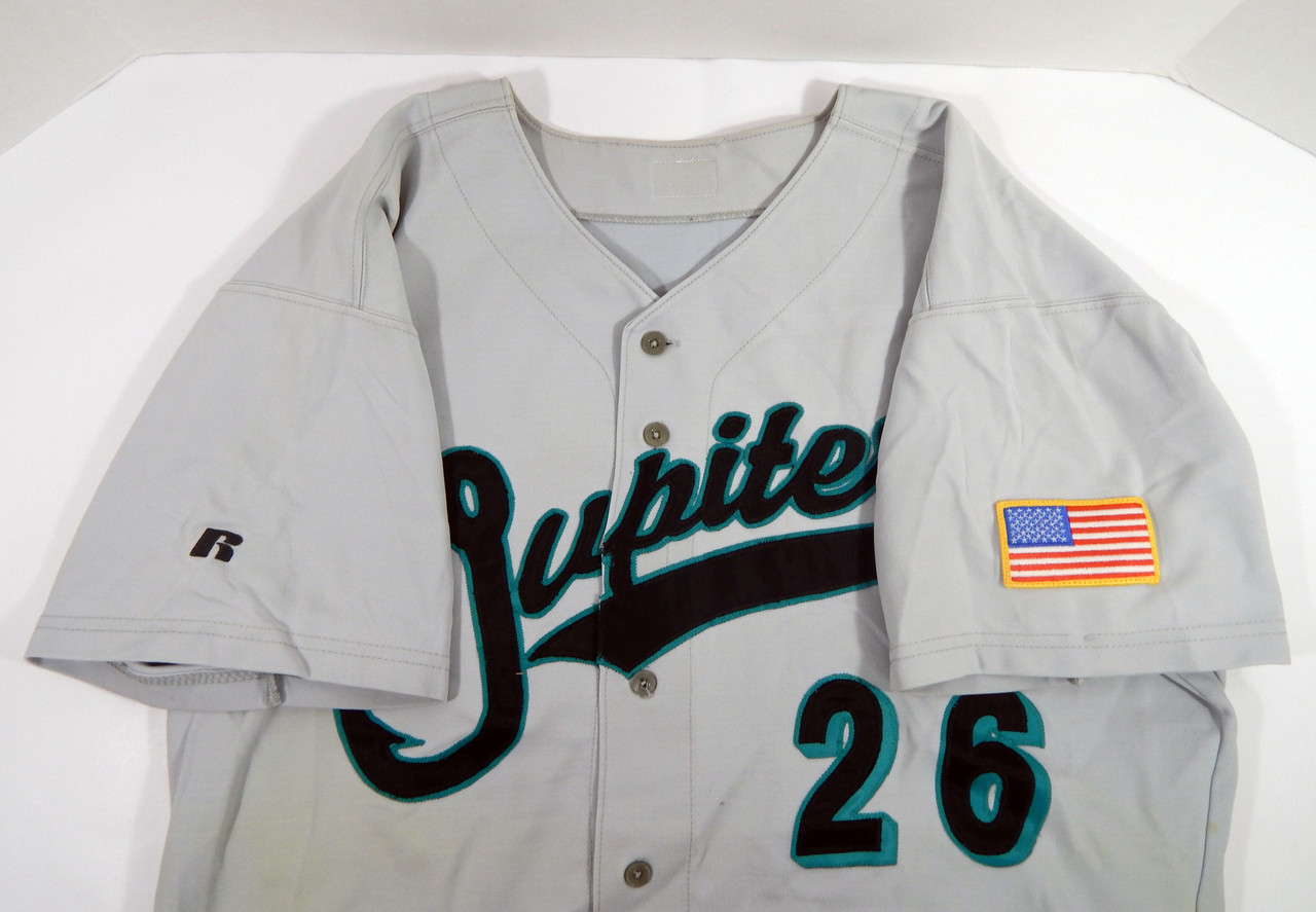 Jupiter Hammerheads #26 Game Used Grey Jersey USA Flag Patch 48 DP32338