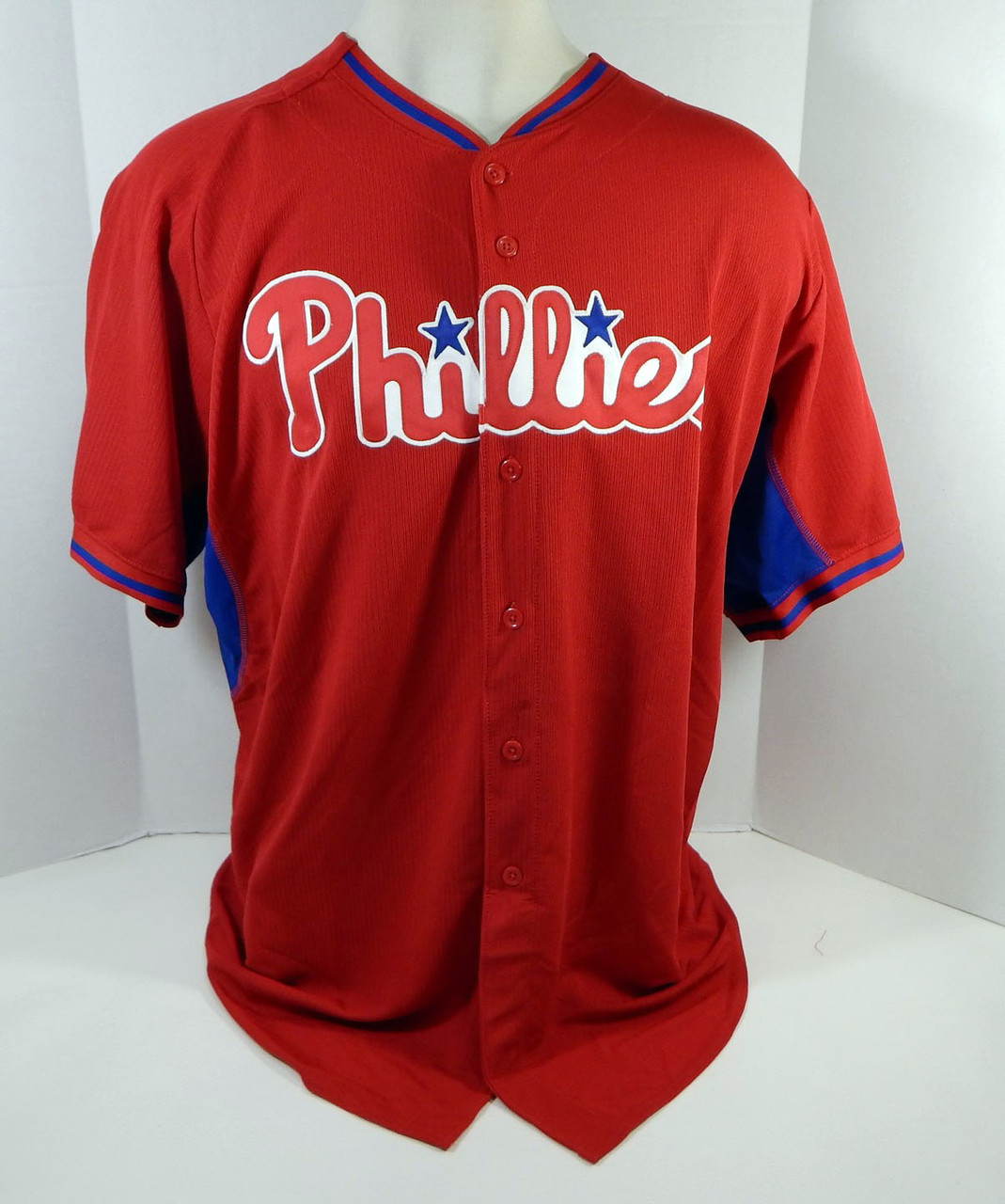 2014-15 Philadelphia Phillies Blank Game Issued Red Jersey ST BP 52 776S