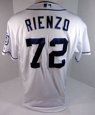 2017 San Diego Padres Andre Rienzo #72 Game Issued White Jersey SDP1116