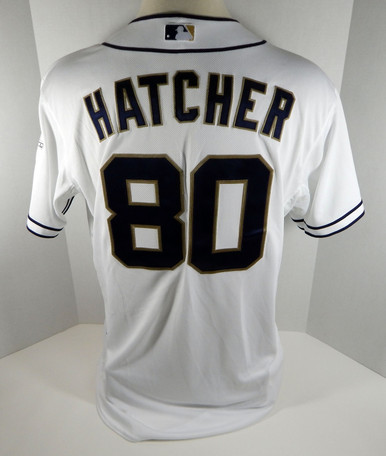 2015 San Diego Padres Justin Hatcher #80 Game Issued White Jersey SDP0356