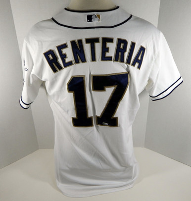 2013 San Diego Padres Rick Renteria #17 Game Used White Jersey