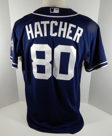 2012 San Diego Padres Justin Hatcher #80 Game Issued Navy Jersey