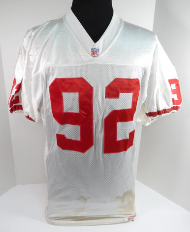 Late 1980s Early 1990s San Francisco 49ers #92 Game Used White Jersey ...