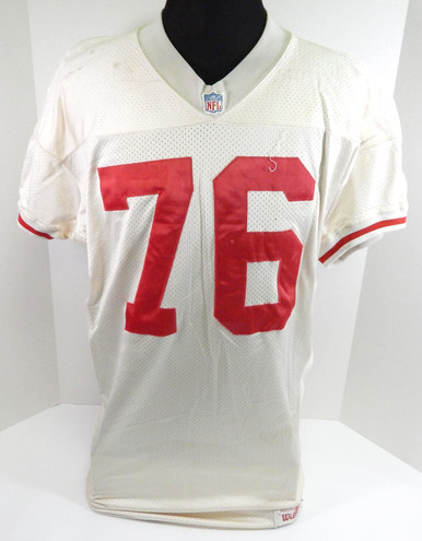Late 1980s Early 1990s San Francisco 49ers #76 Game Used White Jersey ...