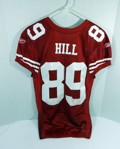 2010 San Francisco 49ers Jason Hill #89 Game Issued Red Jersey 42 DP30855