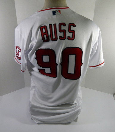 2022 Los Angeles Angels Tim Buss #90 Game Issued Pos Used White Jersey 46 1