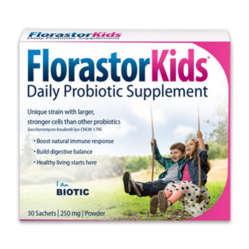 Florastor Kids Daily Probiotic Supplement Sachets, Tutti-Frutti Flavor ...