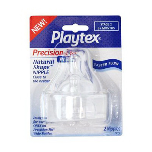 Playtex Precision Flo Natural Nipple, Wide - 2 Ea - myotcstore.com