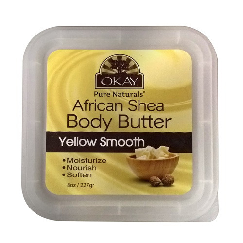 Okay Pure Naturals African Shea Body Butter Yellow Smooth, 8 Oz ...