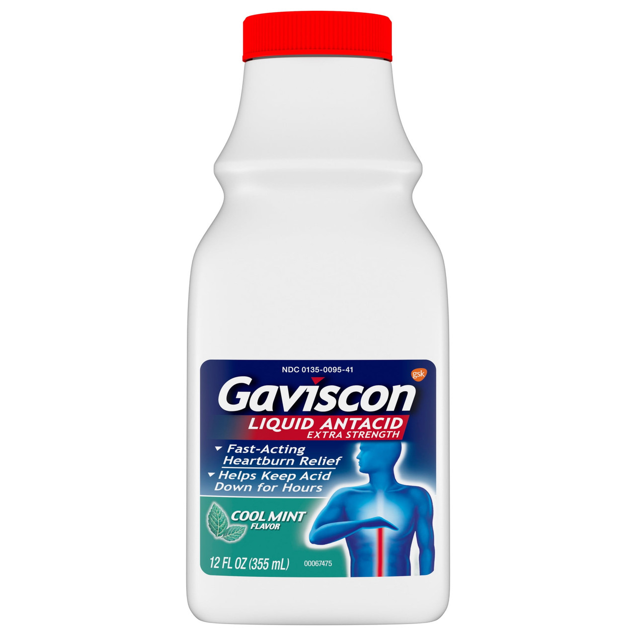 Gaviscon Extra Strength Liquid Antacid Cool Mint Flavor Fast Acting ...