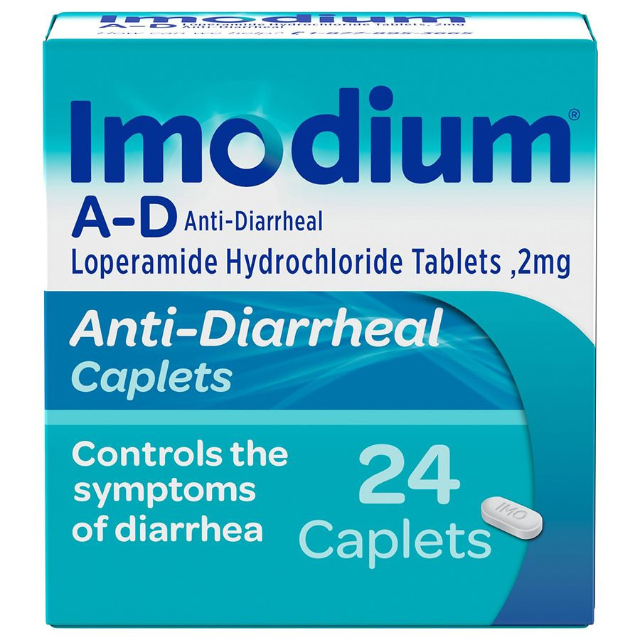 Imodium A D Loperamide Hydrochloride 2mg Anti Diarrheal Caplets 24Ea