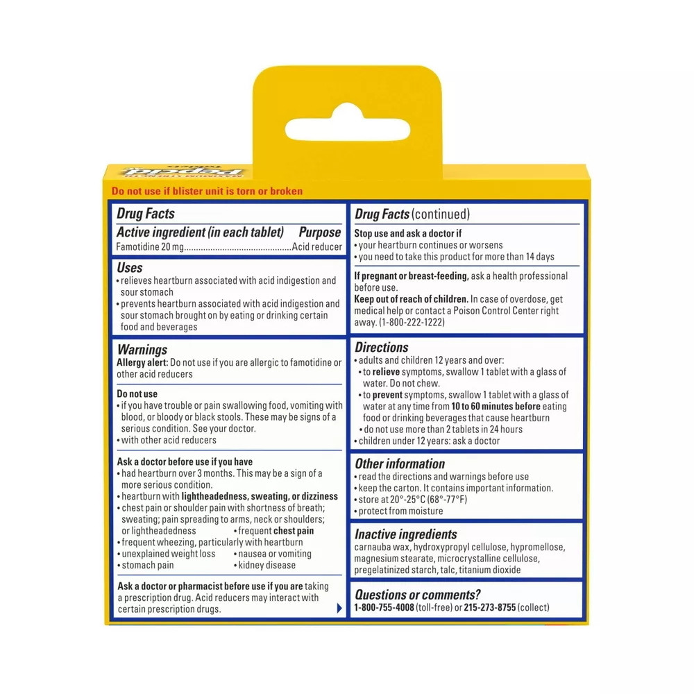 Pepcid Ac Maximum Strength Acid Reducer, Famotidine Tablets - 8 Ea ...