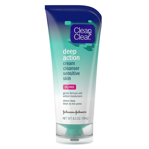Clean And Clear Deep Action Cream Cleanser, Oil-Free For Sensitive Skin ...
