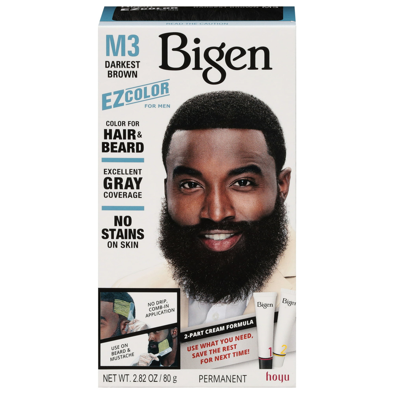 Bigen EZ Color for Men Hair and Beard M3 Darkest Brown No Ammonia 2 ...