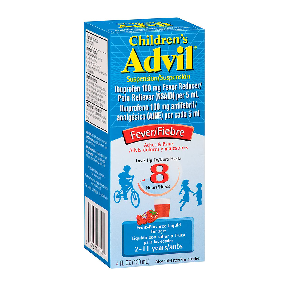 Advil Childrens Suspension Liquid Fever Reducer Pain Reliever Fruit ...